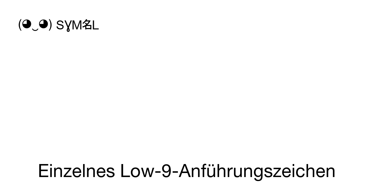 Einzelnes Low-9-Anführungszeichen (Niedriges Komma-Anführungszeichen ...