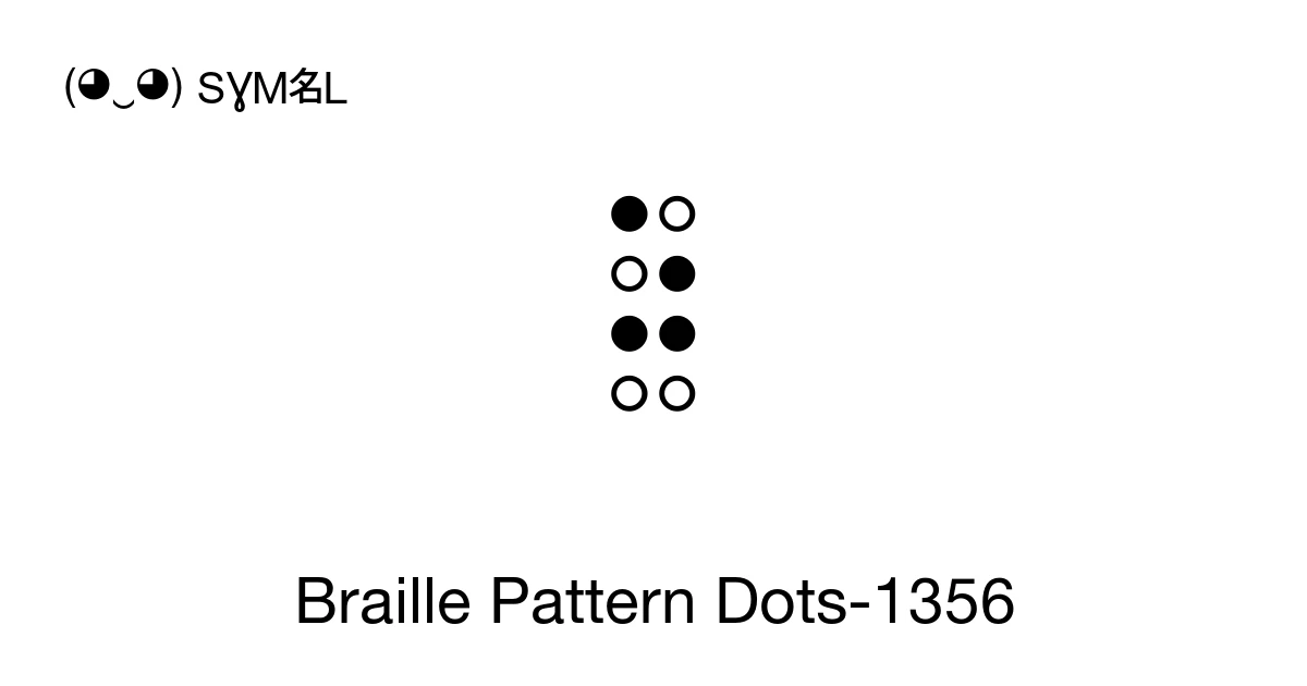 Braille Pattern Dots-1356 (U+2835) Symbol Meaning, Copy and Paste