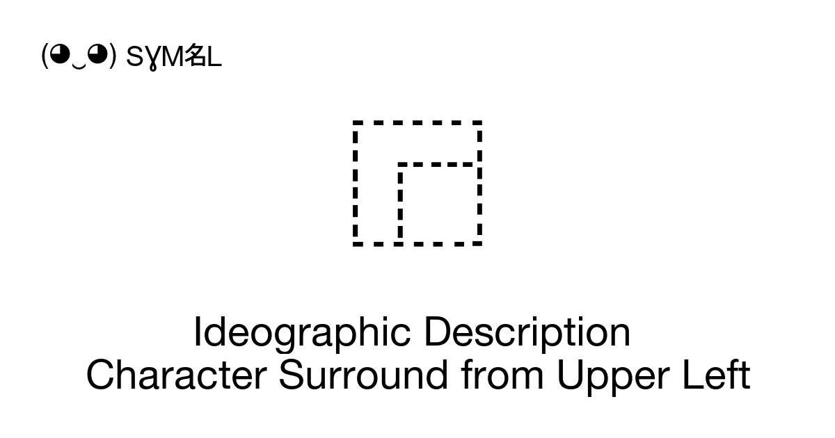 Ideographic Description Character Surround from Upper Left symbol ...