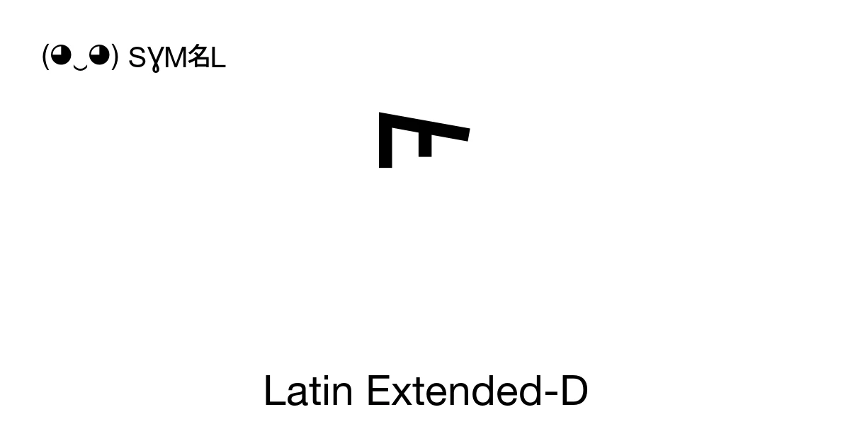 Latin Extended-D: Unicode Block (A720-A7FF)