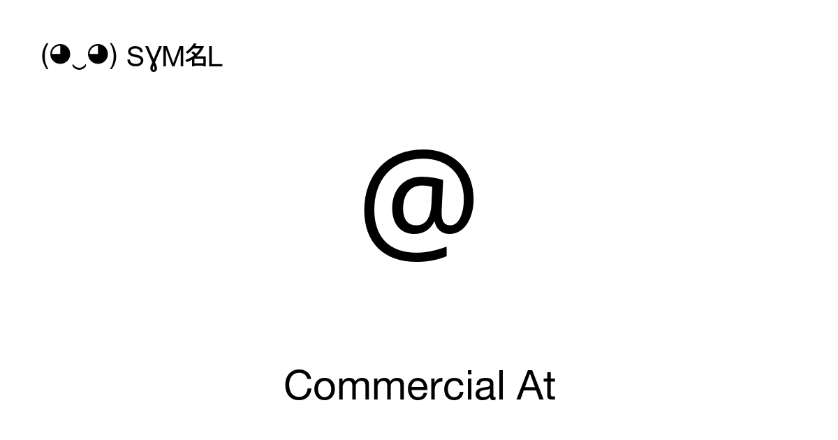@ Commercial At symbol meaning, copy and paste unicode character ...